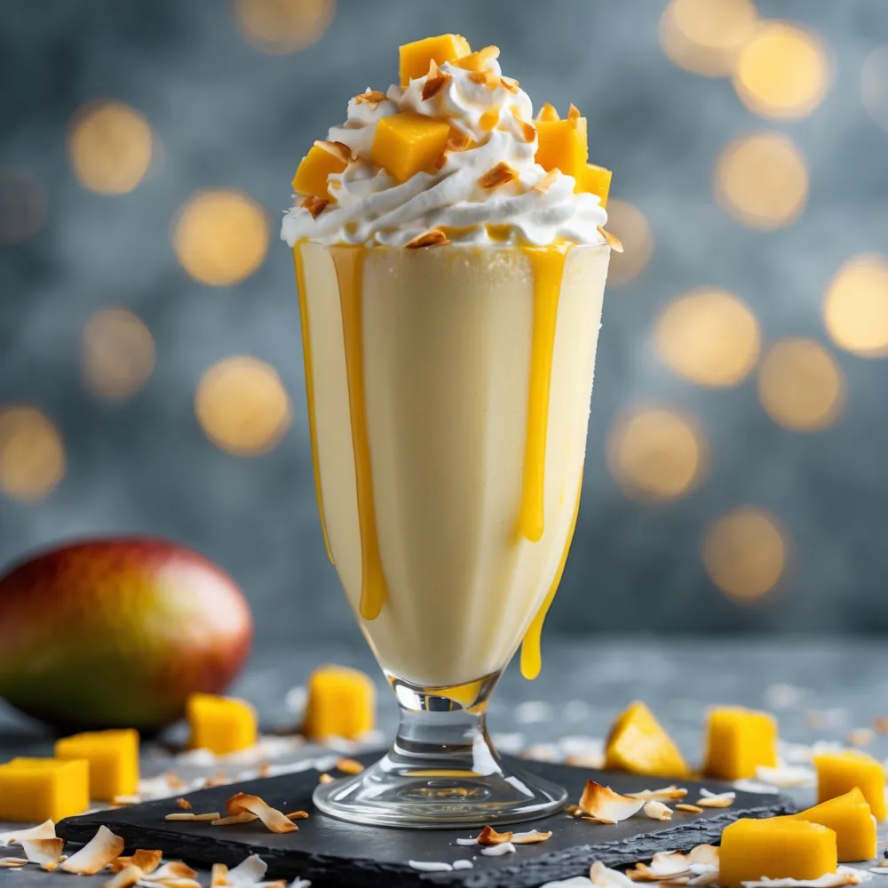 Summer Mango Coconut Float Milkshake - laylacooks.com