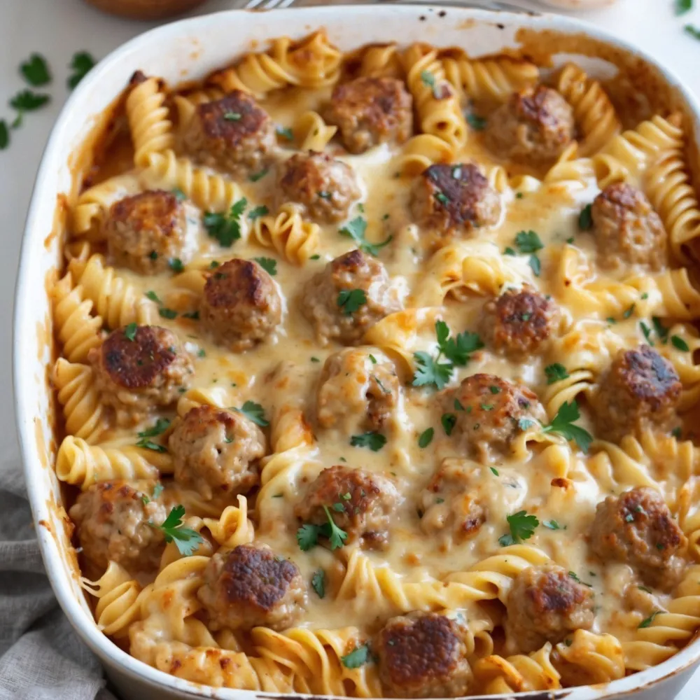 Swedish Meatball Pasta Bake - laylacooks.com